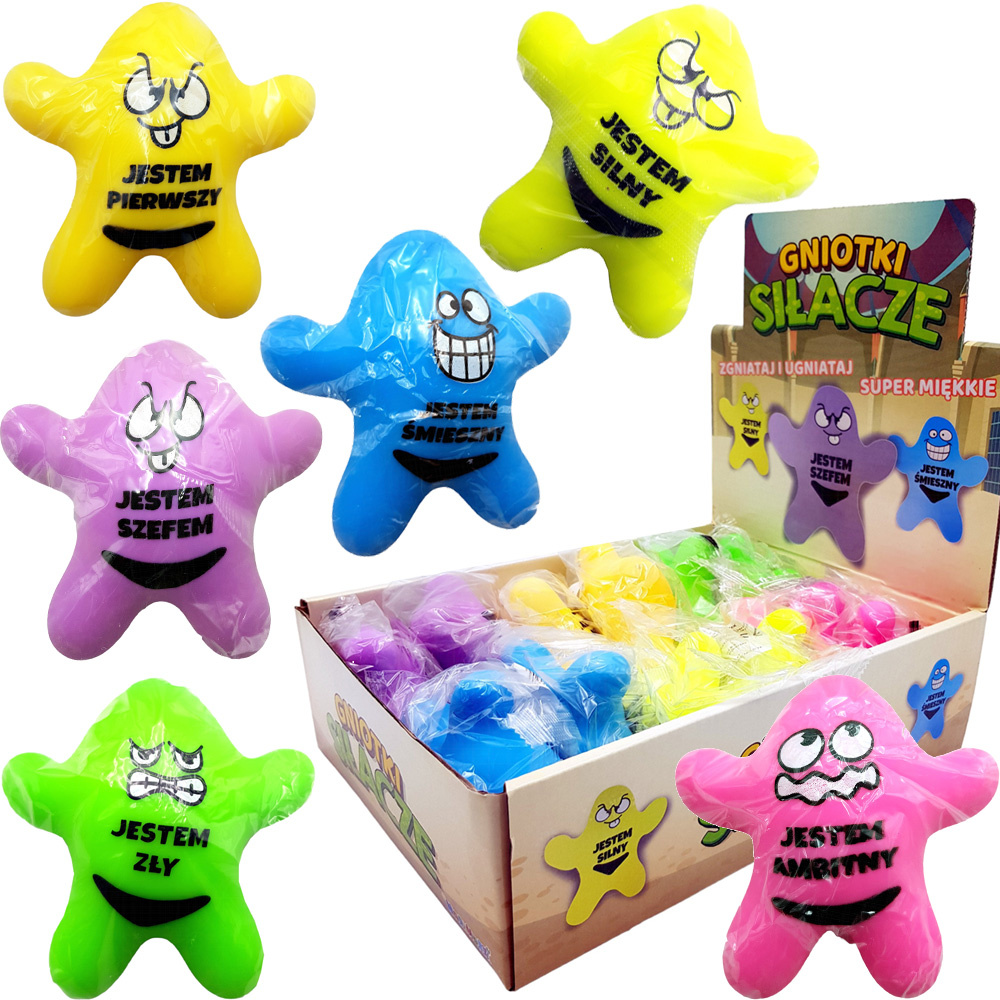 GNIOTEK SIŁACZ BOSS z napisem ANTYSTRESOWY SQUISHY Dziecko Zabawki ...